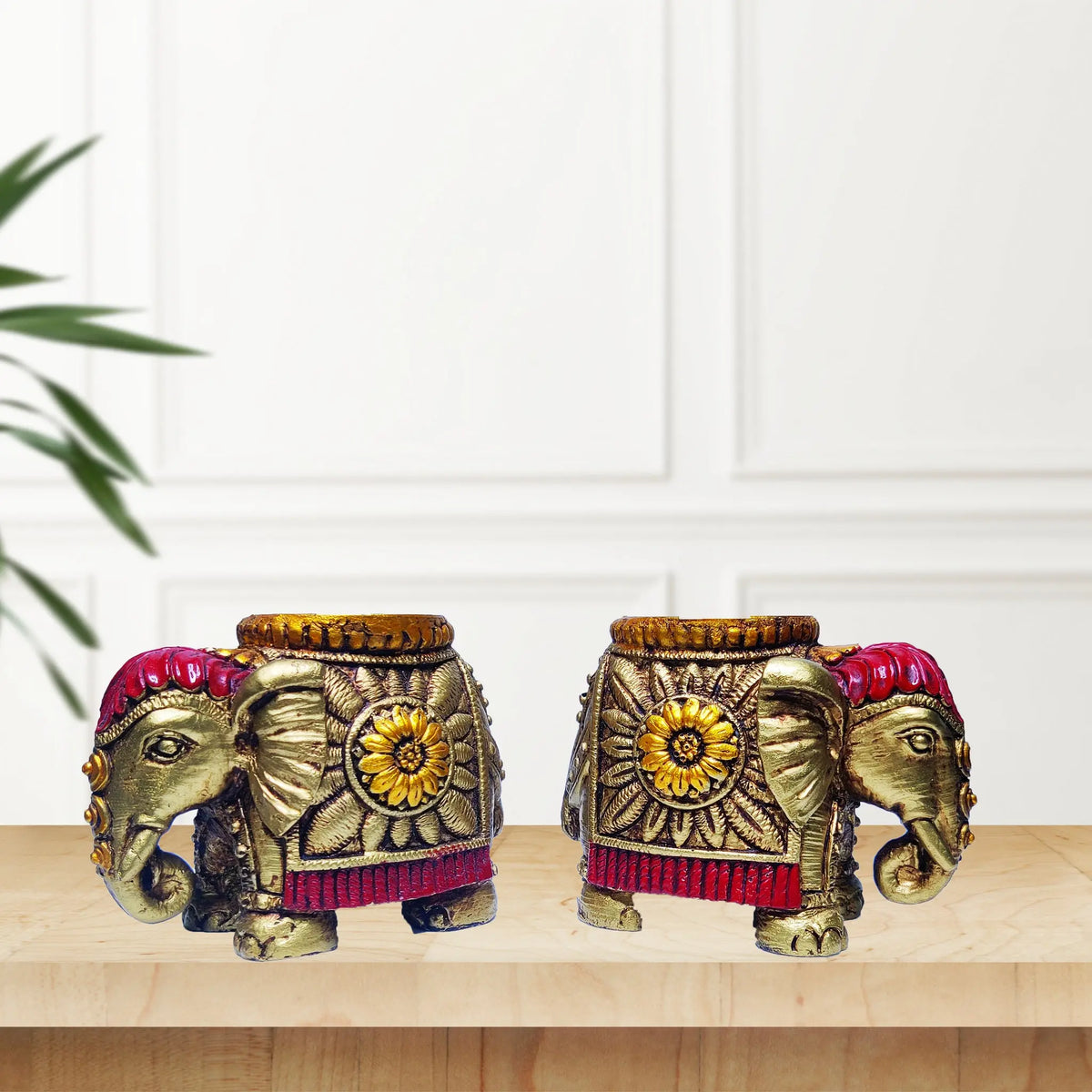 Elephant Tea-Light Holder - Stylish White & Gold Decor – Winnkraft